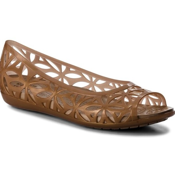 CROCS | Shoes | Crocs Womans Isabella Peep Toe Jelly Flats Size 6 ...